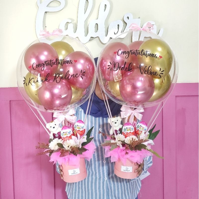 Jual Buket Bucket Snack Balon Edisi KINDER JOY Boneka Tedddy bear ...