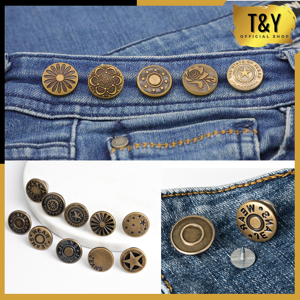 Jual T&Y Kancing Celana Jeans Model Bisa Dilepas Kancing Jeans Logam ...