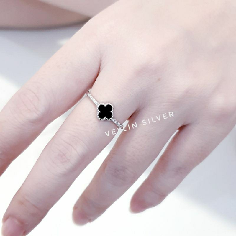 Jual Cincin Clover Van cleef Perak Silver 925 Lapis Emas Putih | Shopee ...