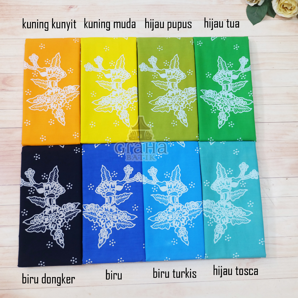 Jual KAIN BATIK BAKARAN PATI BAHAN KATUN MOTIF MAWAR WARNA 2 | Shopee ...
