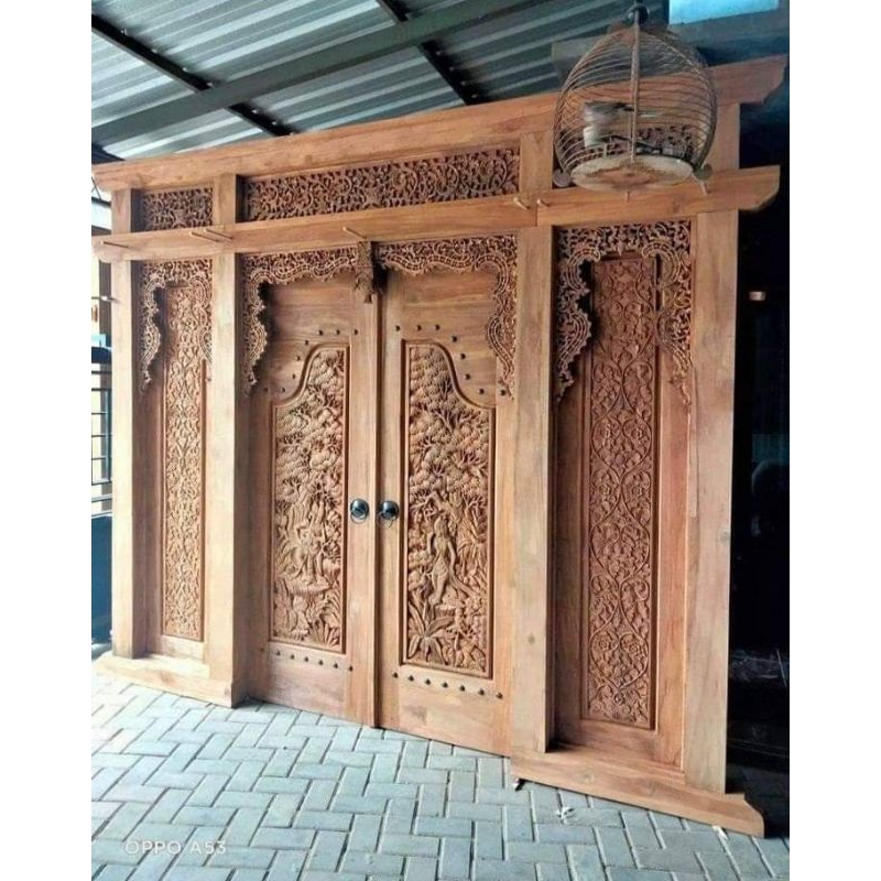 Jual pintu ukir style bali/gayor bali/gebyiok ukir | Shopee Indonesia