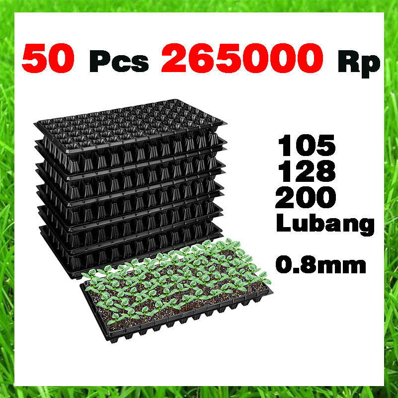 Jual Tray Semai 105 128 200 Lubang 50pcs Potray 0.8mm Seedling Tray ...