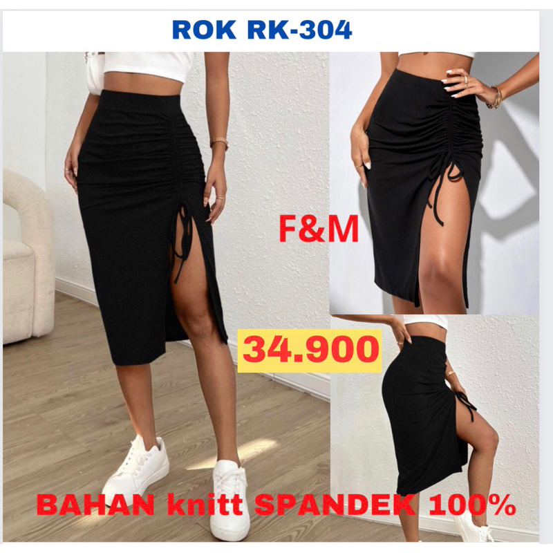 Jual ROK SERUT KOREA (RK-304) BAHAN KNITT SPANDEK WANITA | Shopee Indonesia