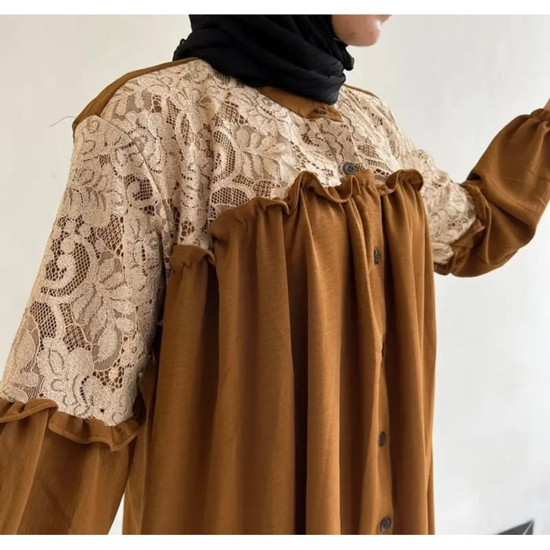 Jual DIRA LONG TUNIK CRINKLE MIX BRUKAT / ONE SET DIRA LONG TUNIK ...