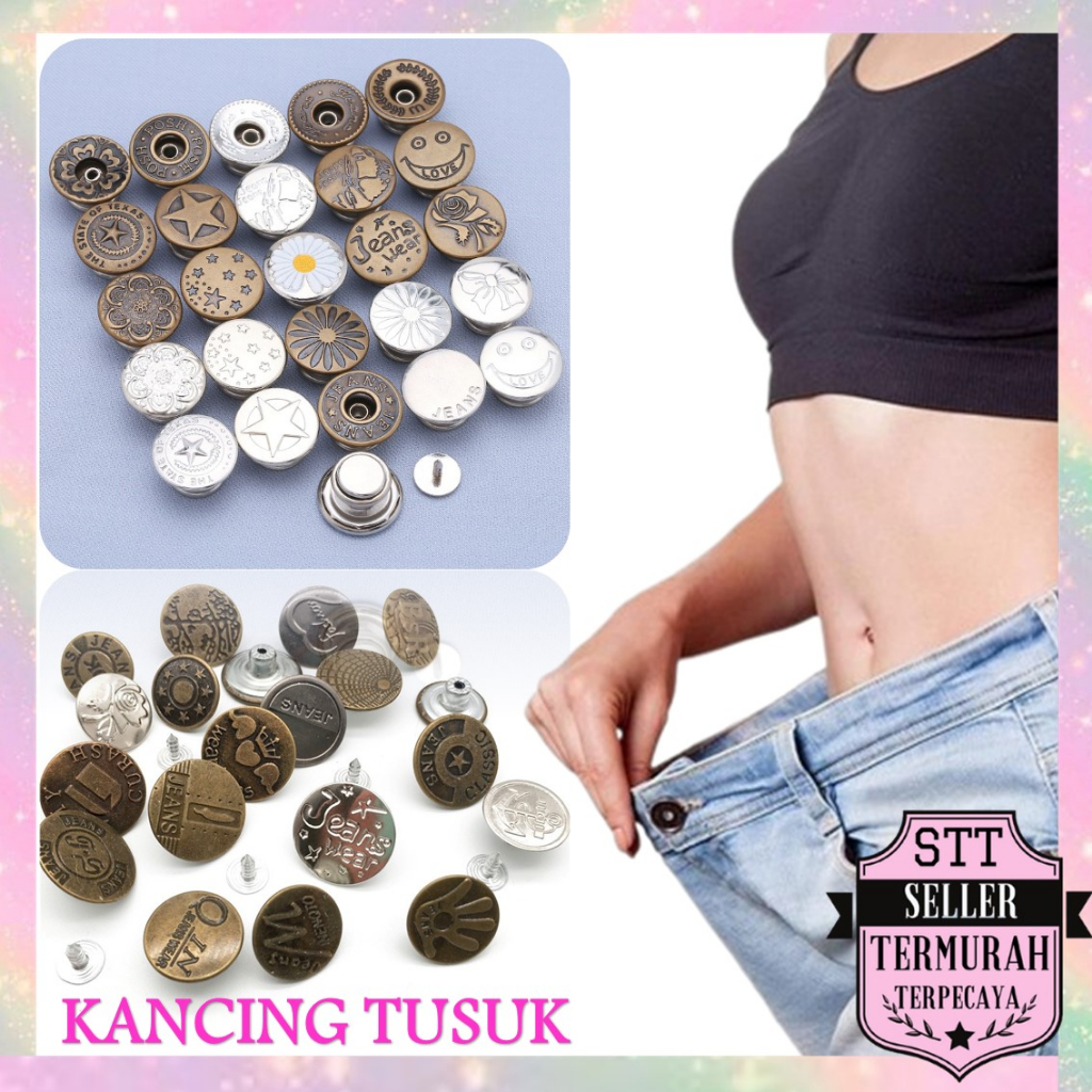 Jual STT Kancing Jeans Logam Tusuk Simple Adjustable Kancing Celana ...