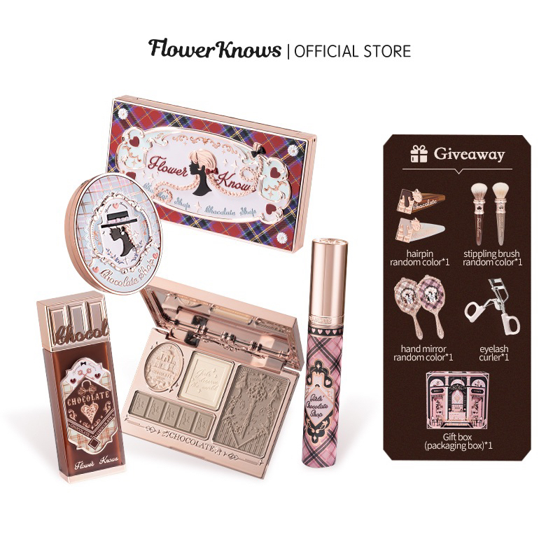 Jual Flower Knows Chocolate Wonder Shop Series Makeup Set Lip Cream / Highlighter & Contour ...