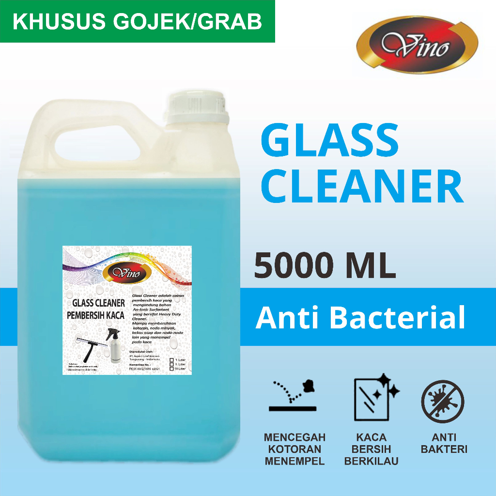 Jual Pembersih Kaca GLASS CLEANER VINO 5 Liter GRAB/GOJEK | Shopee ...