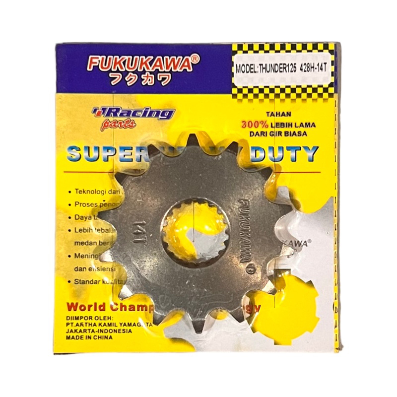 Jual Gear Depan Thunder 125 428H-14T Fukukawa Racing Part | Shopee ...