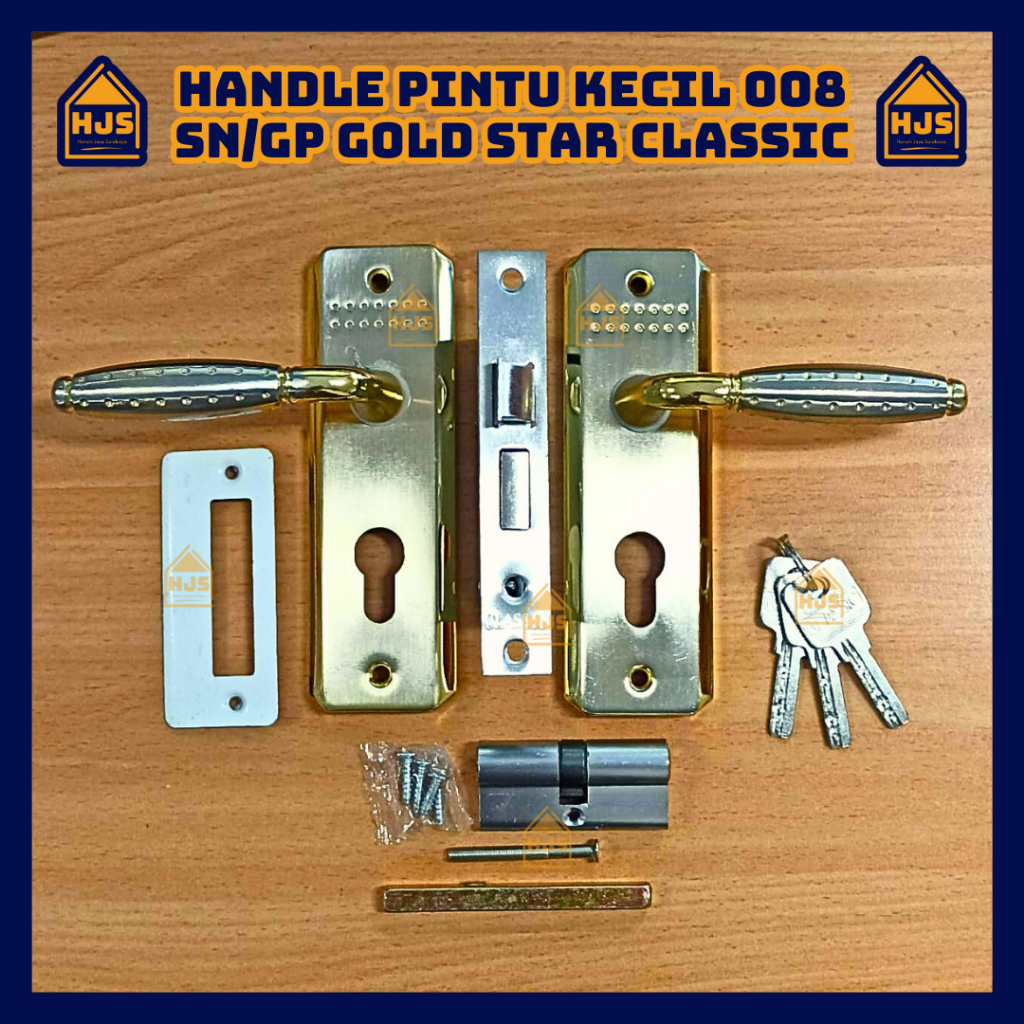 Jual [1 SET] HANDLE PINTU KECIL 008 GOLD CLASSIC - GAGANG PINTU KECIL ...