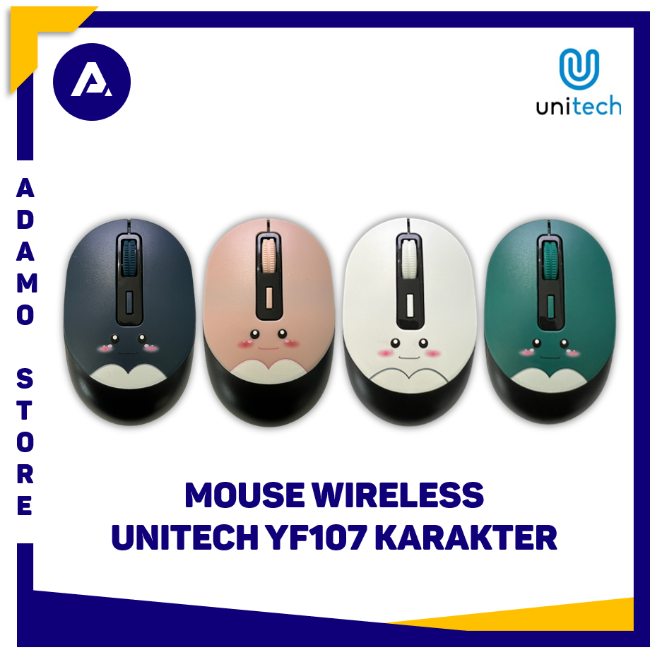 Jual Mouse Wireless Unitech Karakter YF107 Slim Silent Click 2.4Ghz ...