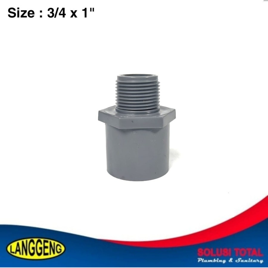 Jual SDL PVC 3/4 x 1 Inch Sock Drat Luar 3/4 x 1" Langgeng | Shopee ...