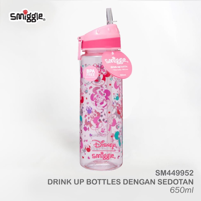 Jual Botol Smiggle 650ml Drink Up Bottle Sedotan Botol Minum Anak Murah Botol Marvel Minecraft ...