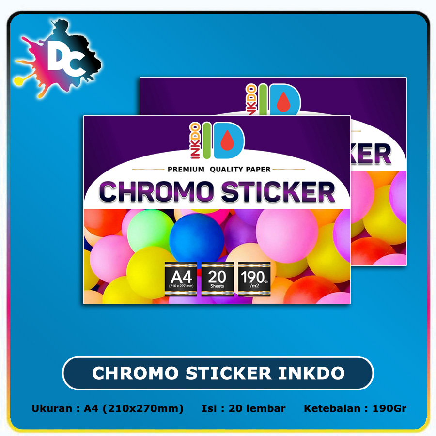 Jual Kertas Sticker Chromo A4 isi 20 Lembar / Stiker Glossy Mengkilap ...