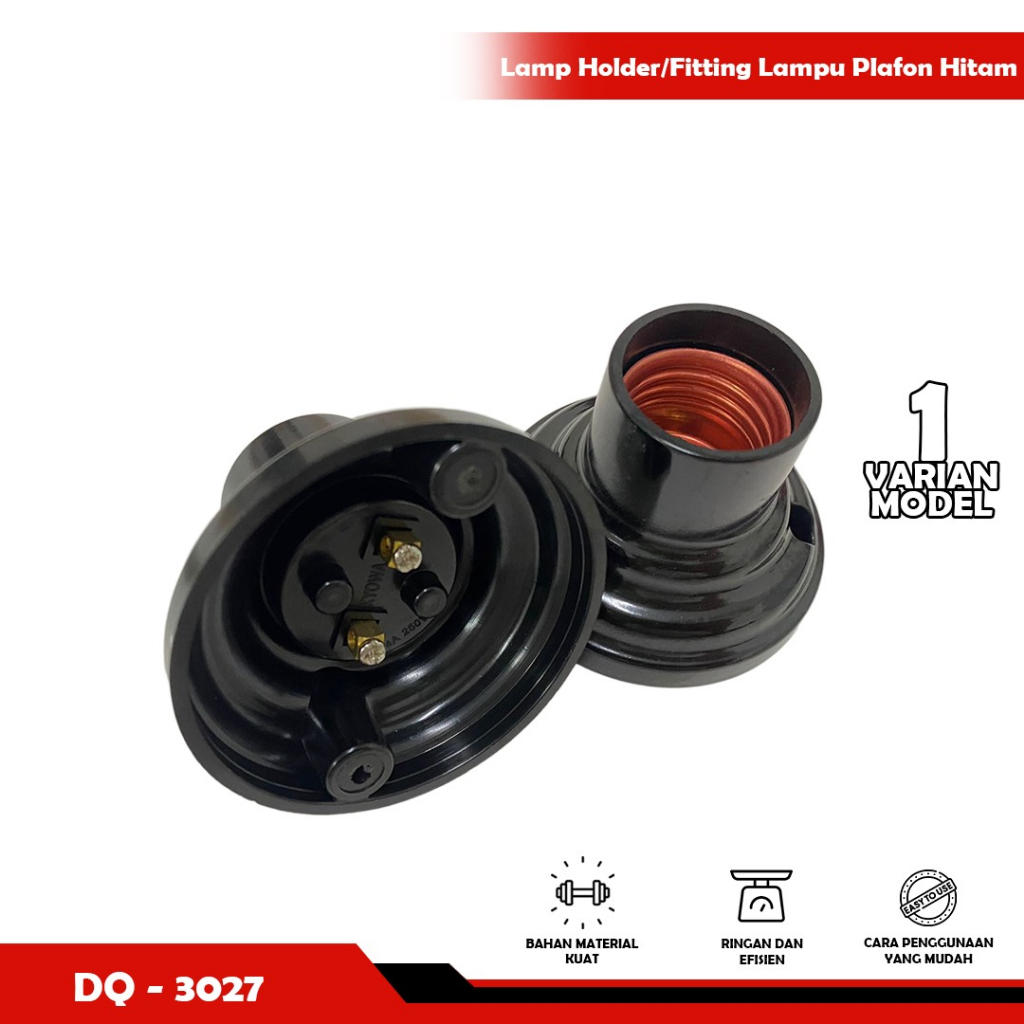 Jual Fitting Plafon Warna Hitam Model Bulat kualitas Premium - SOSOYO ...