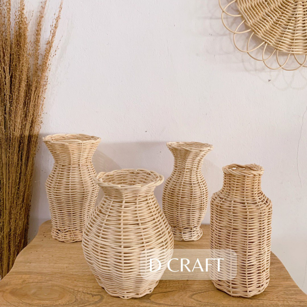 Jual Vas Rotan / Vas Meja Cantik / Pajangan Rotan / Dekorasi Natural ...