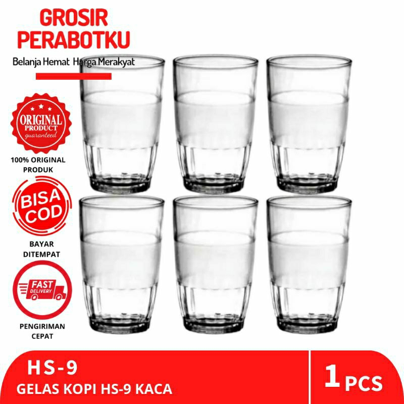 Jual Gelas Kopi HS 9 Kaca Beling / Gelas Warung Kopi 235ml | Shopee ...