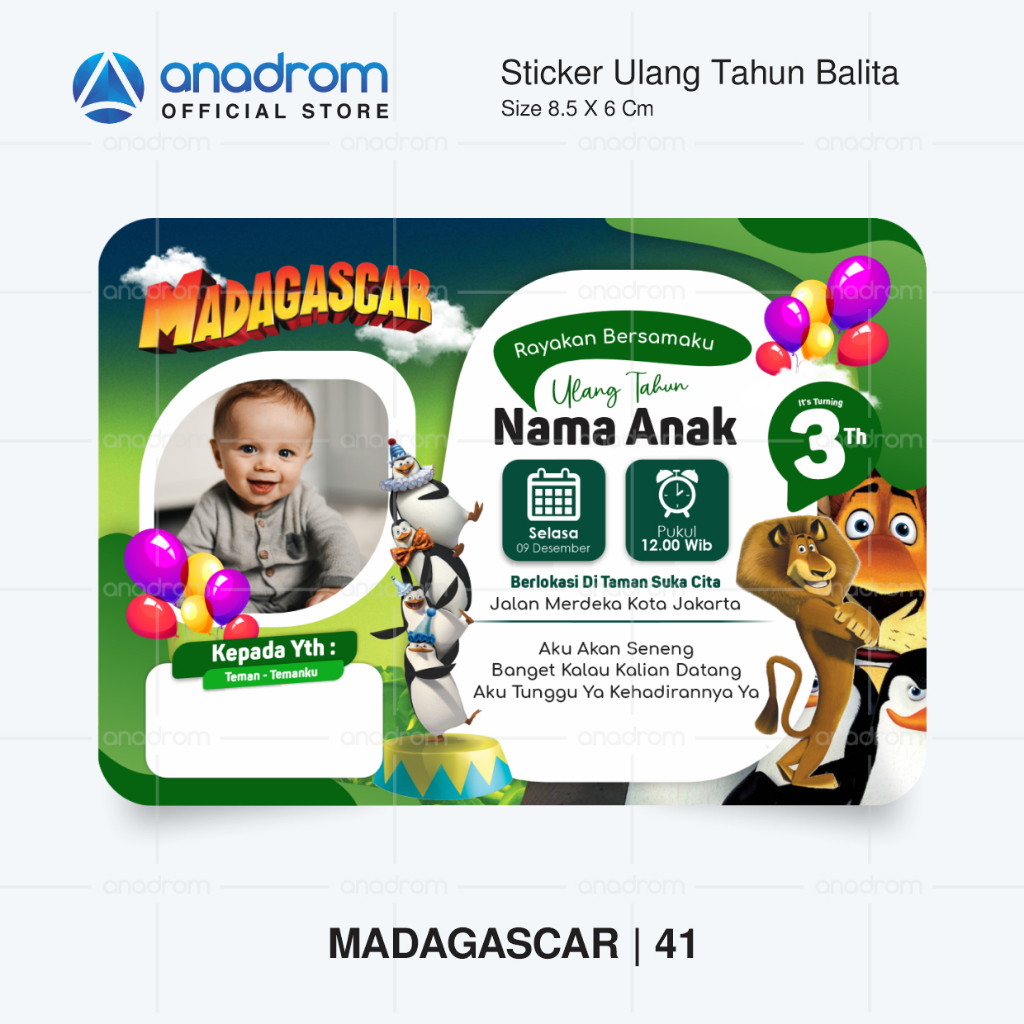 Jual Sticker Label Ulang Tahun Balita | Sticker Label Box Makanan ...