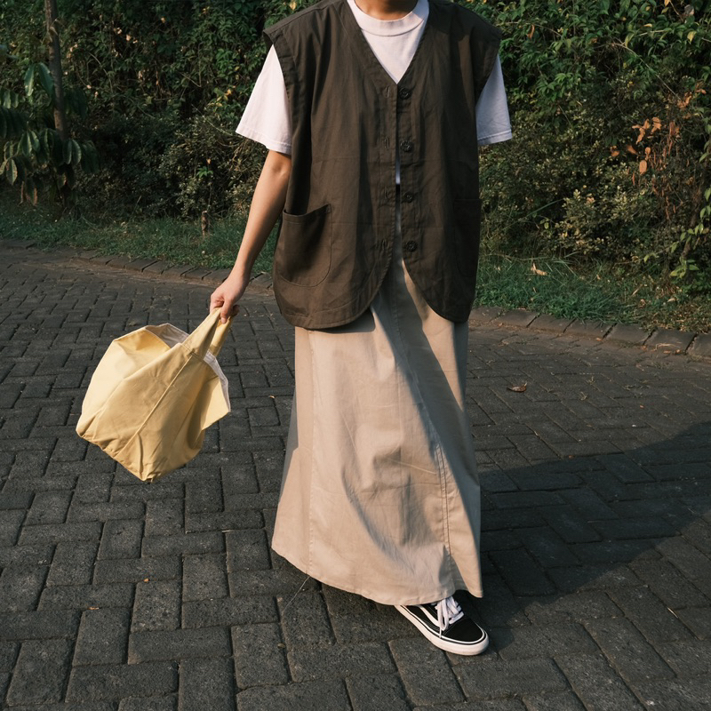 Jual MARIN Cotton Vest Rompi Wanita Katun Boxy Fits | Shopee Indonesia