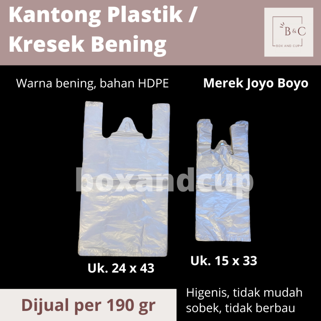 Jual Kantong / Kantongan Plastik Kresek Bening / Putih Tebal Bahan HDPE ...