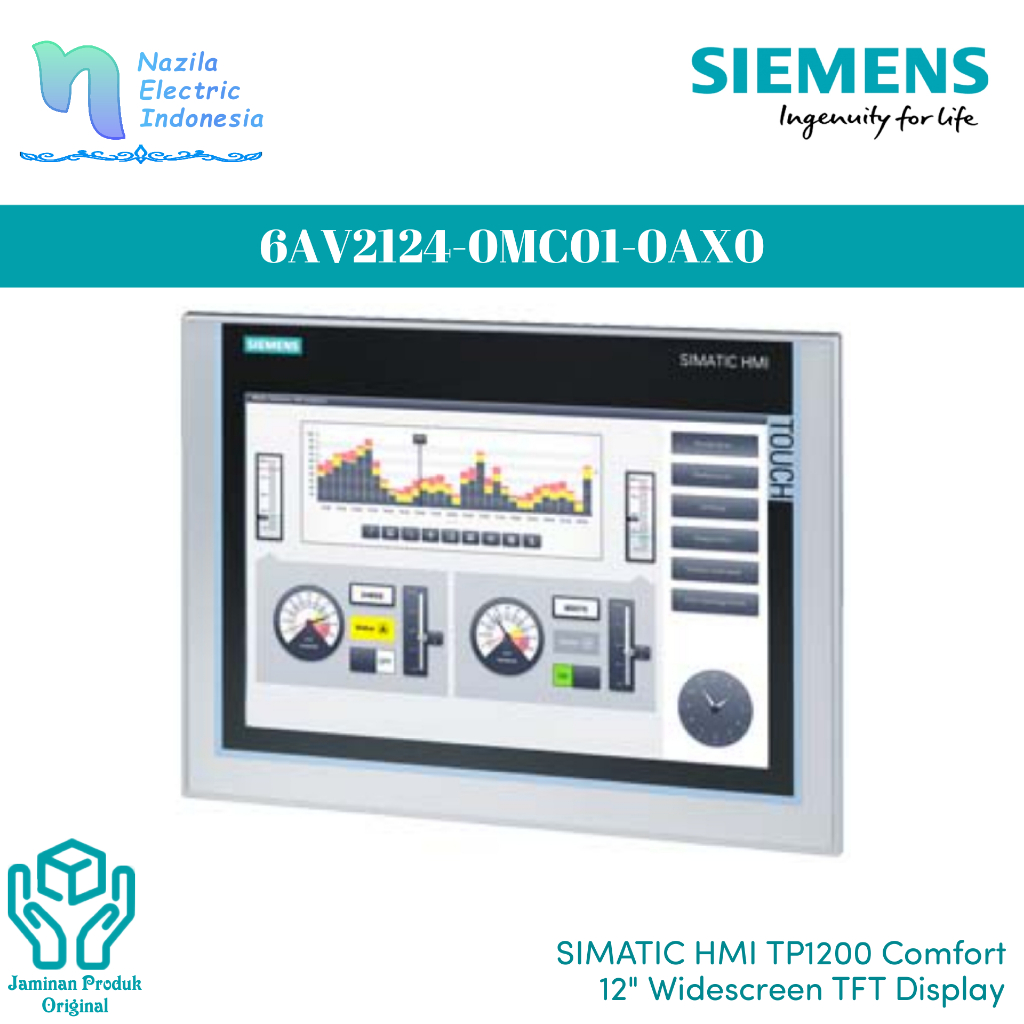 Jual Siemens Simatic 6AV2 124 / 6AV2124-0MC01-0AX0 HMI TP1200 Comfort Panel | Shopee Indonesia
