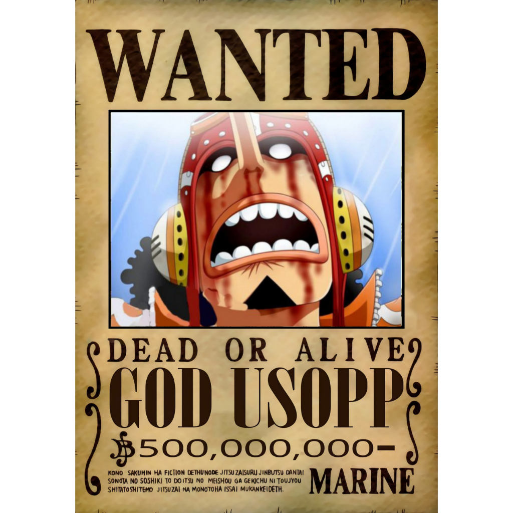Jual Poster Bounty One Piece Satuan Ukuran A4 / Poster anime Dekorasi ...