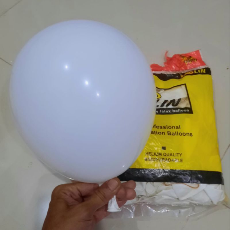 Jual Balon latex putih 12 inch tebal helium quality | Shopee Indonesia