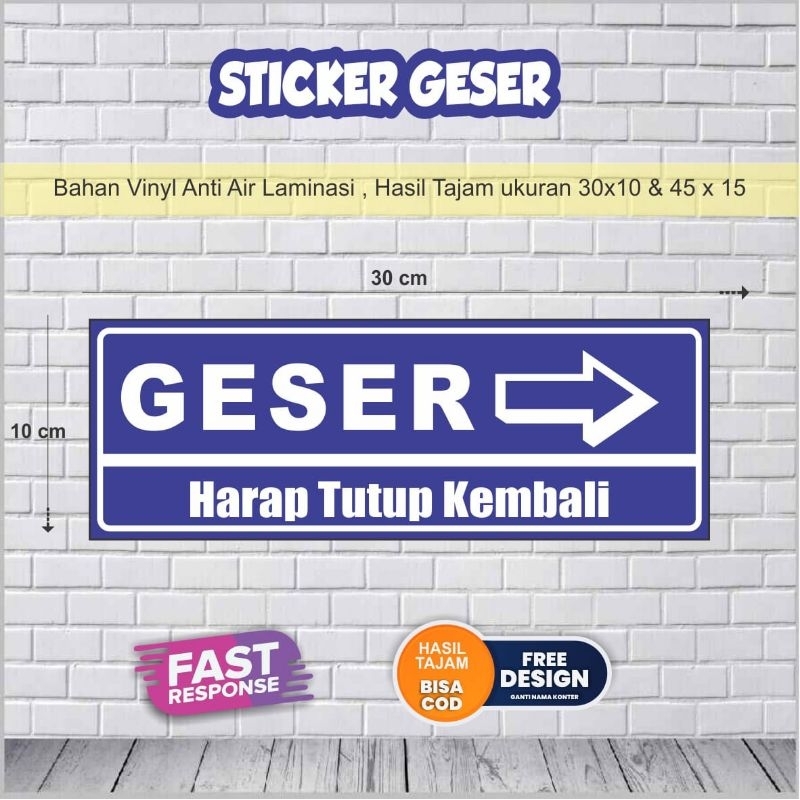 Jual Stiker Geser Pintu Kaca Ukuran 10x30 cm | Shopee Indonesia