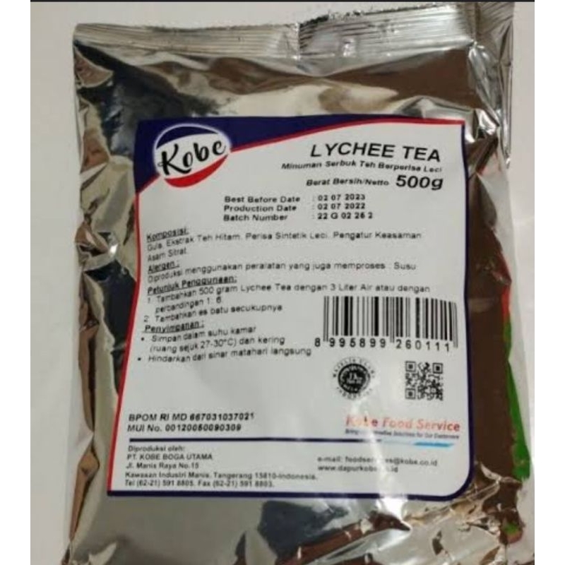 Jual Lychee Tea Powder Drink by KOBE kemasan 500gr | Shopee Indonesia