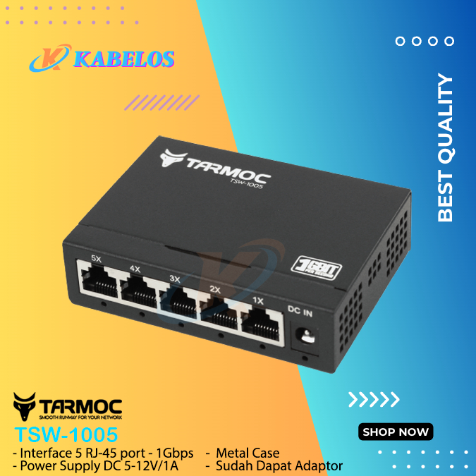 Jual Tarmoc TSW-1005, Gigabit Switch Unmanage 5 port Metal Case ...