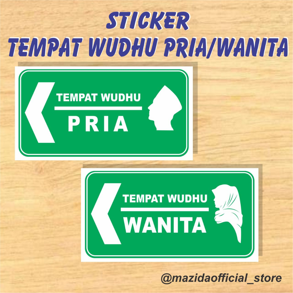 Jual Sticker Tempat Wudhu Masjid Pria Wanita Anti Air Warna Cerah ...