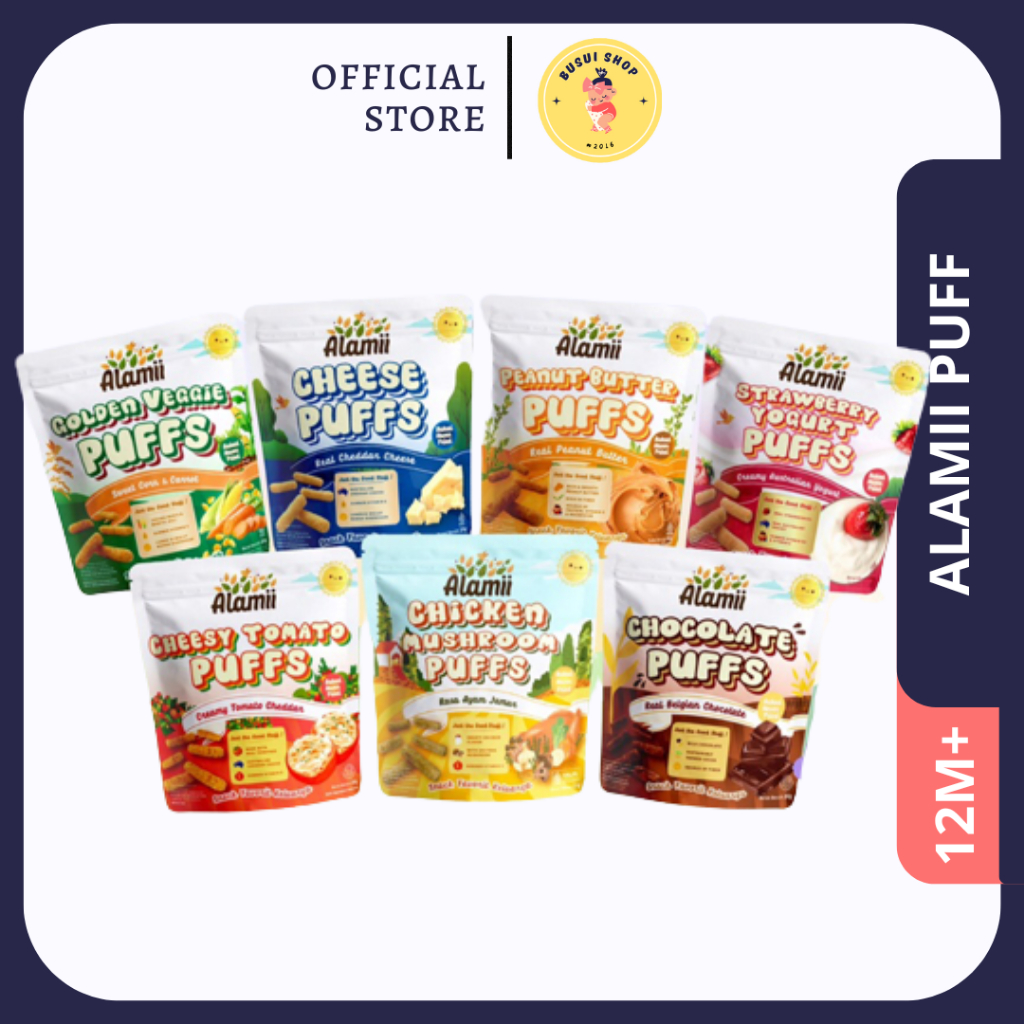 Jual Alamii Puff Snack Mpasi Bayi cheese puffs peanut butter puffs ...