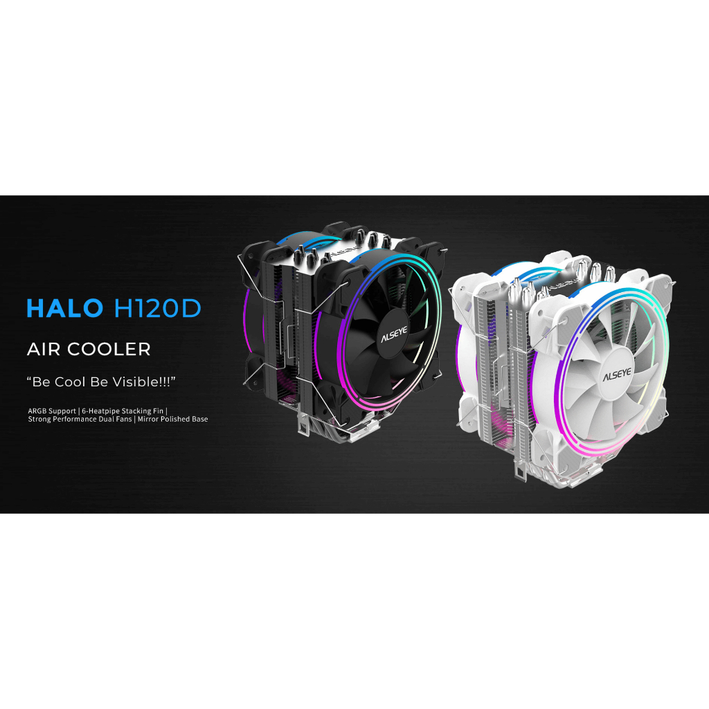 Jual Fan processor gaming alseye Amd Intel lga 6 heat pipe 2 fan 120mm ...