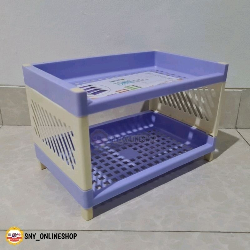 Jual Rak 2 Susun / Rak Serbaguna / Rak Susun Ungu Plastik Durio Lemony ...