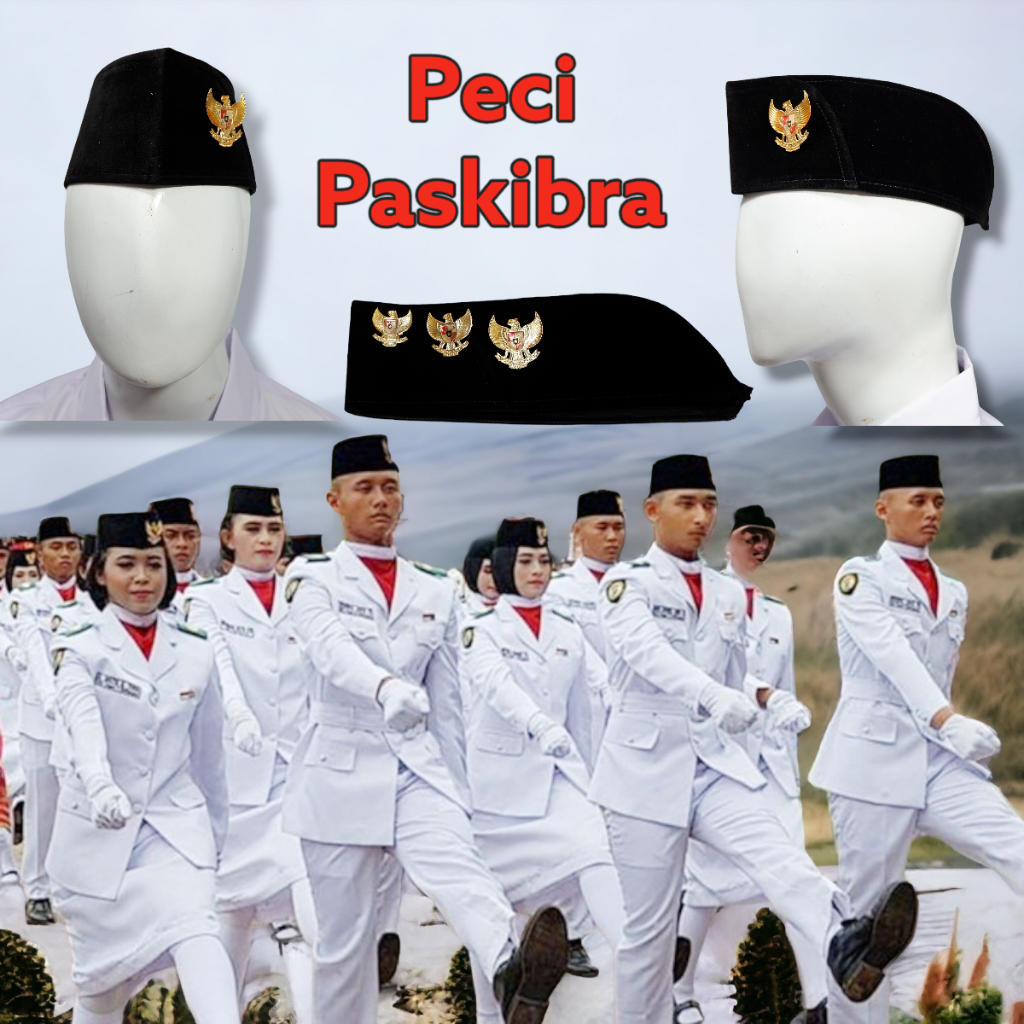 Jual Peci Topi Kopiah Paskibra PIN Garuda Putra Putri Songkok ...