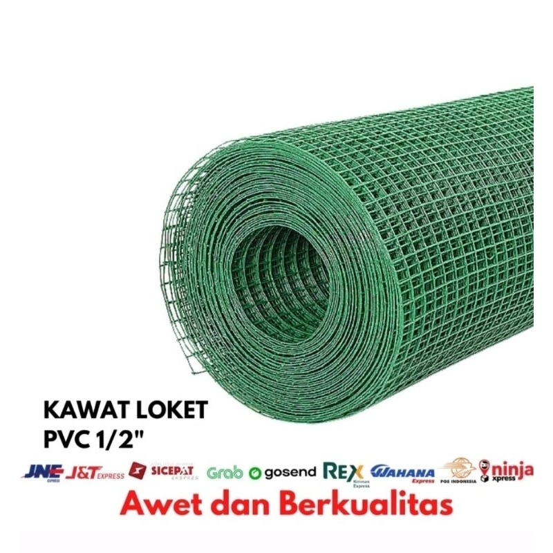 Jual Kawat Loket PVC / Kawat Ayakan / Ram PVC / Kawat Hijau 1/2 Inch ...
