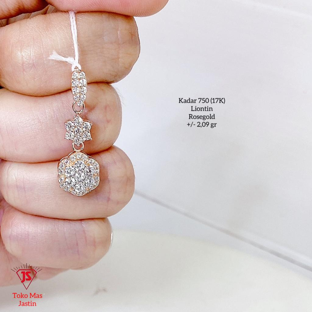 Jual liontin new diamondlook rosegold kadar 17k/750 | Shopee Indonesia