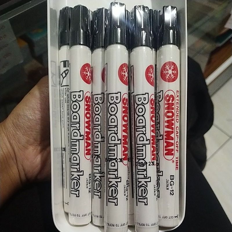 Jual spidol papan tulis snowman boardmaker hitam merah biru ecer ...