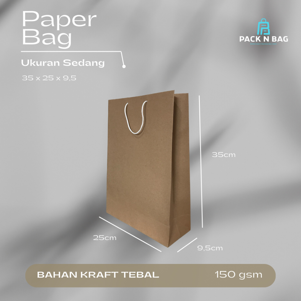 Jual paper bag 25 x 35 bahan kraft 150gsm tebal (30x40) (20x26) (20x30 ...