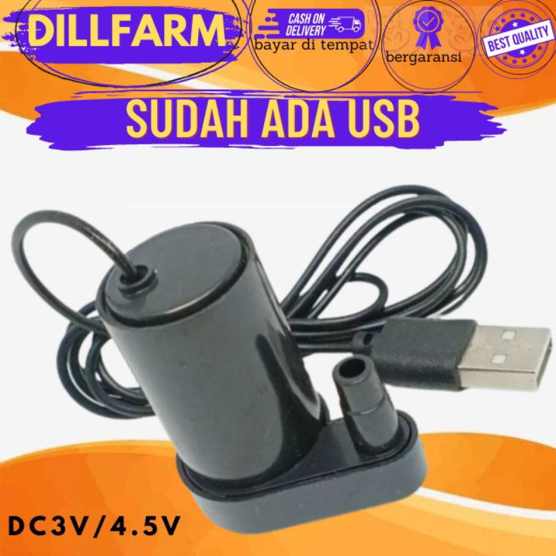 Jual Pompa Air Mini Celup Aquarium 3V USB 3-4.5V Mini Aquarium ...
