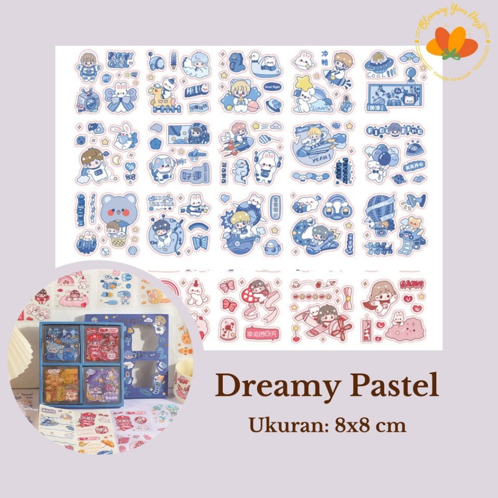 Jual stiker viral memo random vintage cute chibi girl boys beruang bear ...