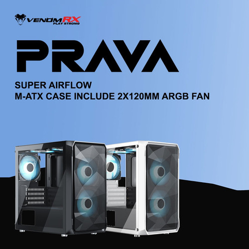 Jual VenomRX PRAVA Tempered Glass Side M-ATX Gaming Case Venom RX ...
