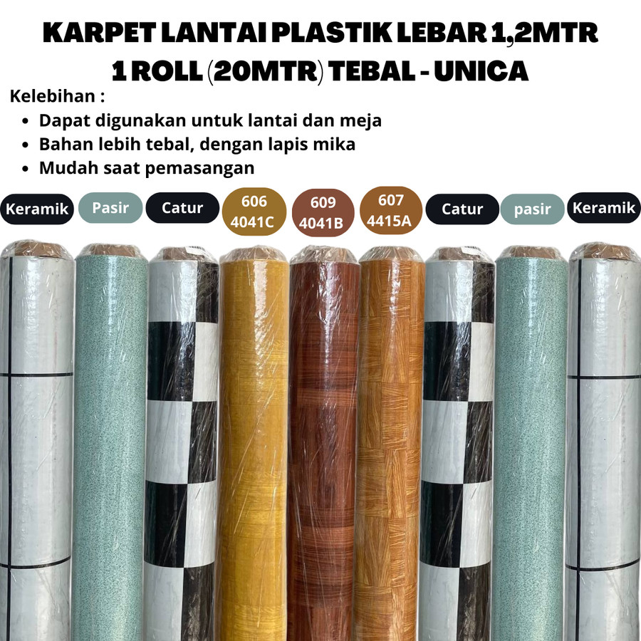 Jual Karpet Plastik 1 Roll (20 meter) Vinyl untuk Meja dan Lantai Unica 20M | Shopee Indonesia