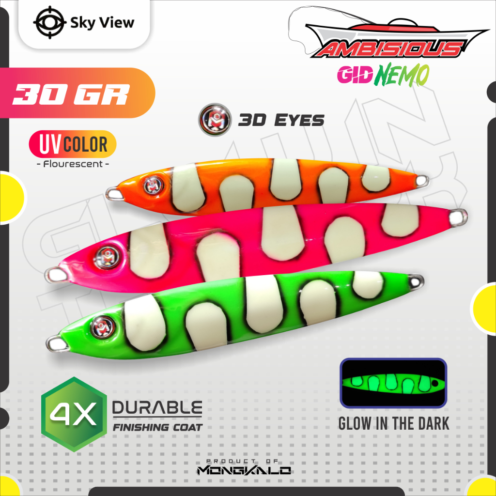 Jual Umpan Killer Metal Jig 30 Gram Mongkalo Ambisious Full GID Nemo UV Flourescent Fosfor Umpan ...