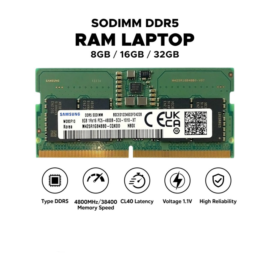Jual MEMORY SAMSUNG SO-DIMM DDR5 8GB PC 4800MHz | Shopee Indonesia