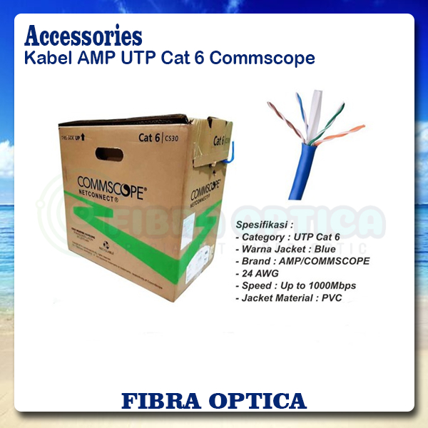 Jual Commscope/AMP UTP Cat 6 UTP Cable Data Cat 6 AMP Original | Shopee ...