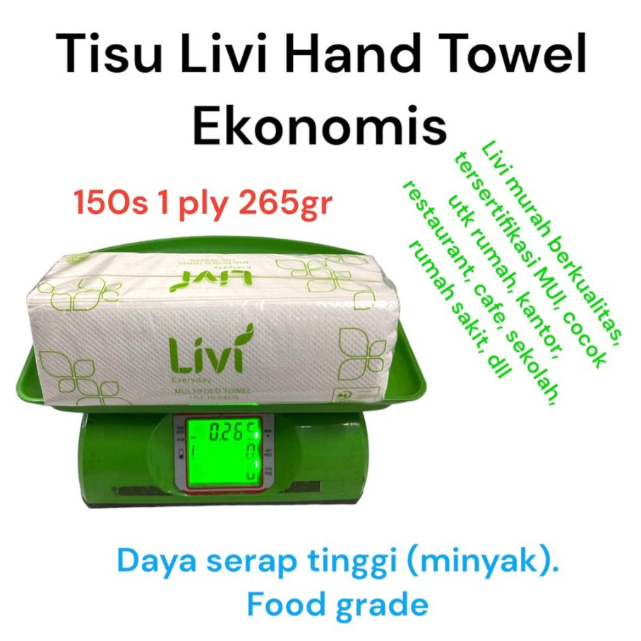 Jual Tissue Livi Essential Hand Towel Everyday Tisu Dapur 150 Sheet Eco ...