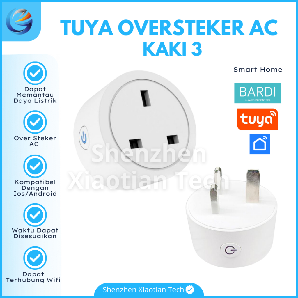 Jual Colokan Kaki 3 / Tuya Wifi Smart Plug / Colokan AC Tuya / Over ...