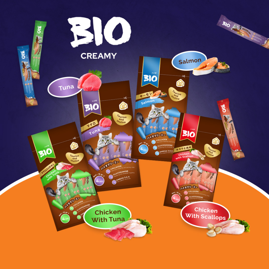 Jual BIO CREAMY 60GRAM ALL VARIANTS 4 RASA CHICKEN SCALLOP CHICKEN TUNA ...