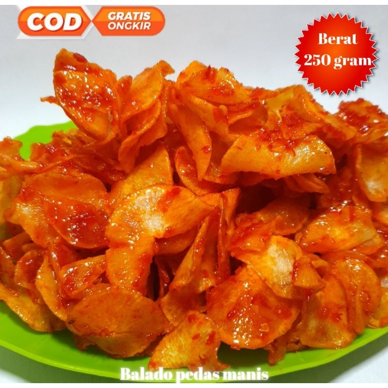 Jual Kripik Keripik Singkong Viral Balado, Rujak, Pedas, Asin 250 Grm ...