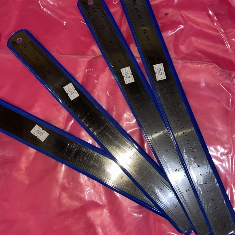 Jual Penggaris Besi Panjang 30cm Stainless Steel Ruler Rol Rul Mistar ...
